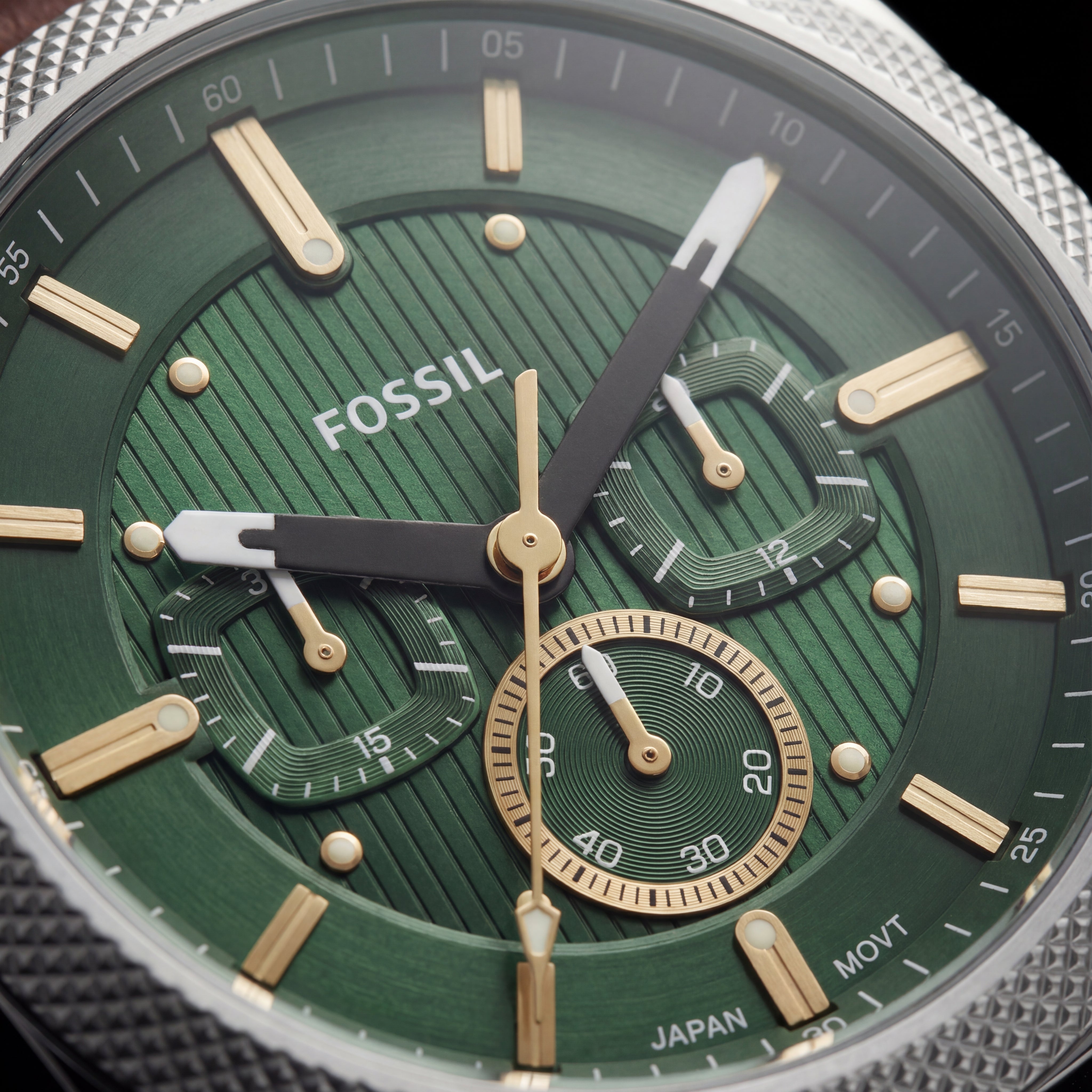 Emerald Green Chronograph Leather Strap Men’s Watch – Tick Talks