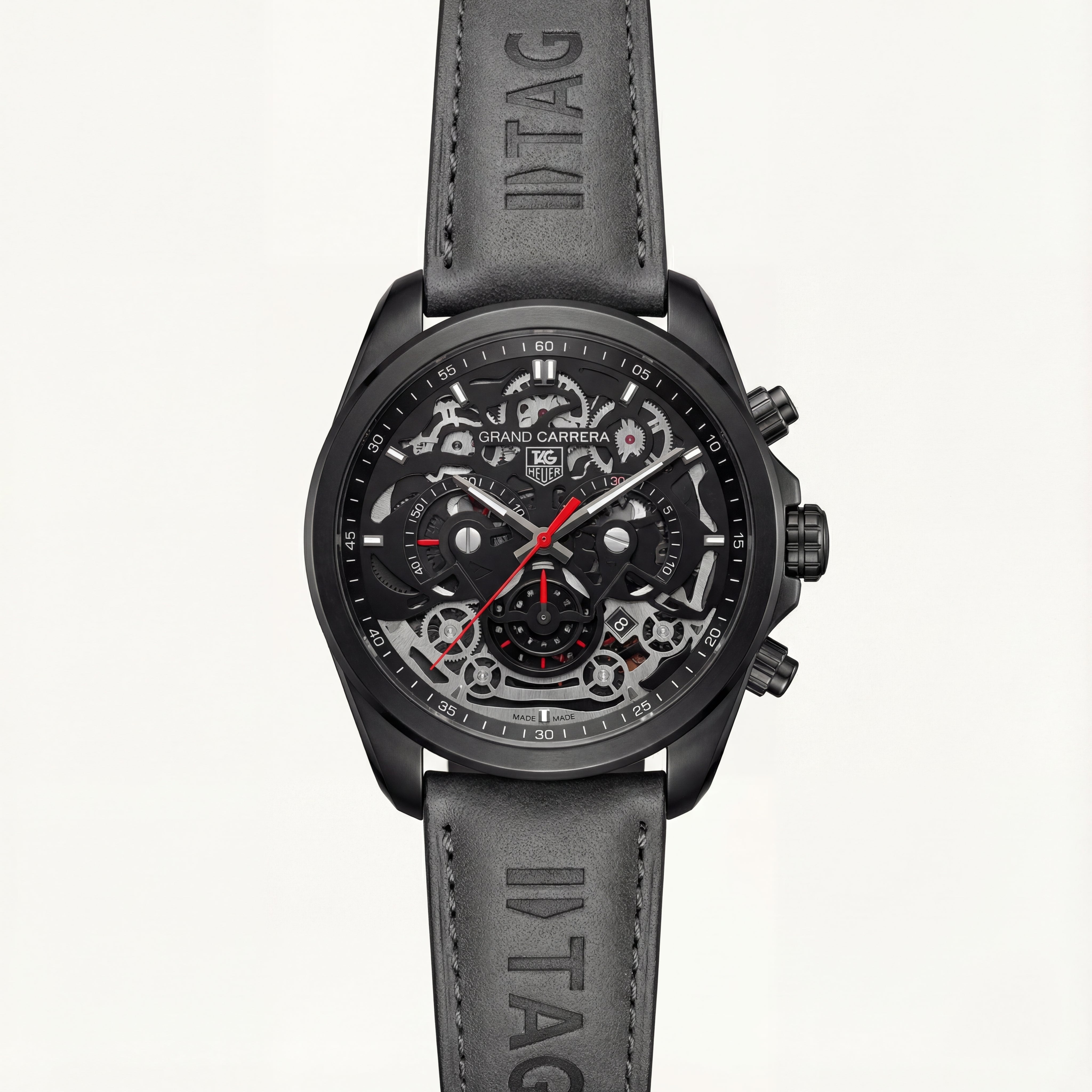 All-Black Skeleton Chronograph Watch for Men – Racing Edition – Tick Talks